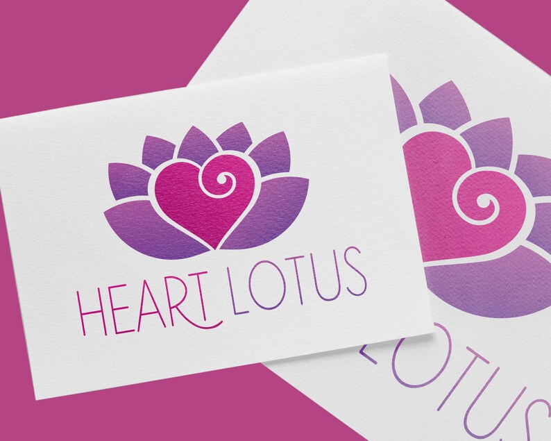 Heart Lotus Logo Design Lotus Logo Coaching Logo Premade - Etsy