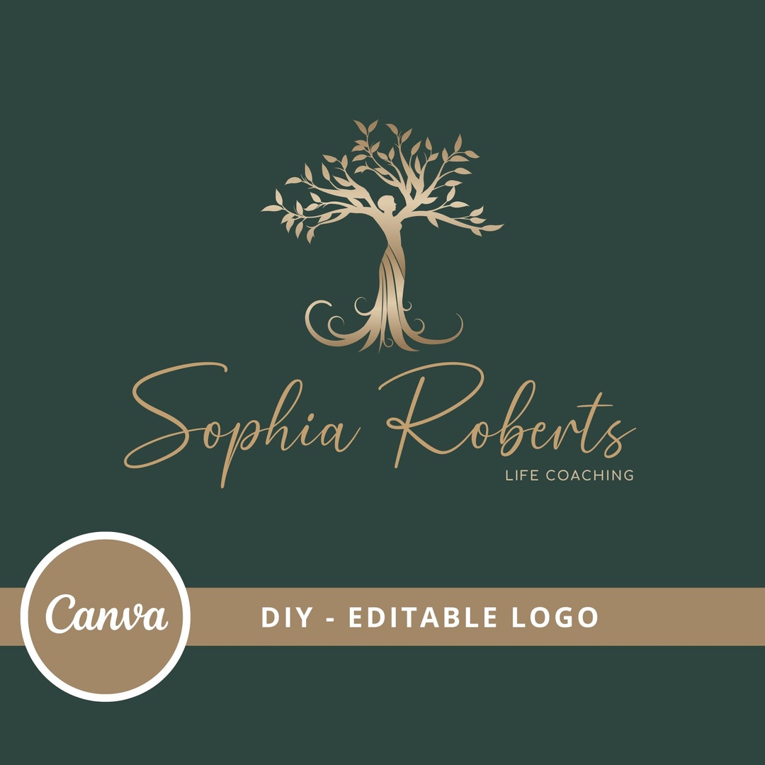 DIY Tree of Life Woman Logo Design, Editable Wellness Logo Template ...