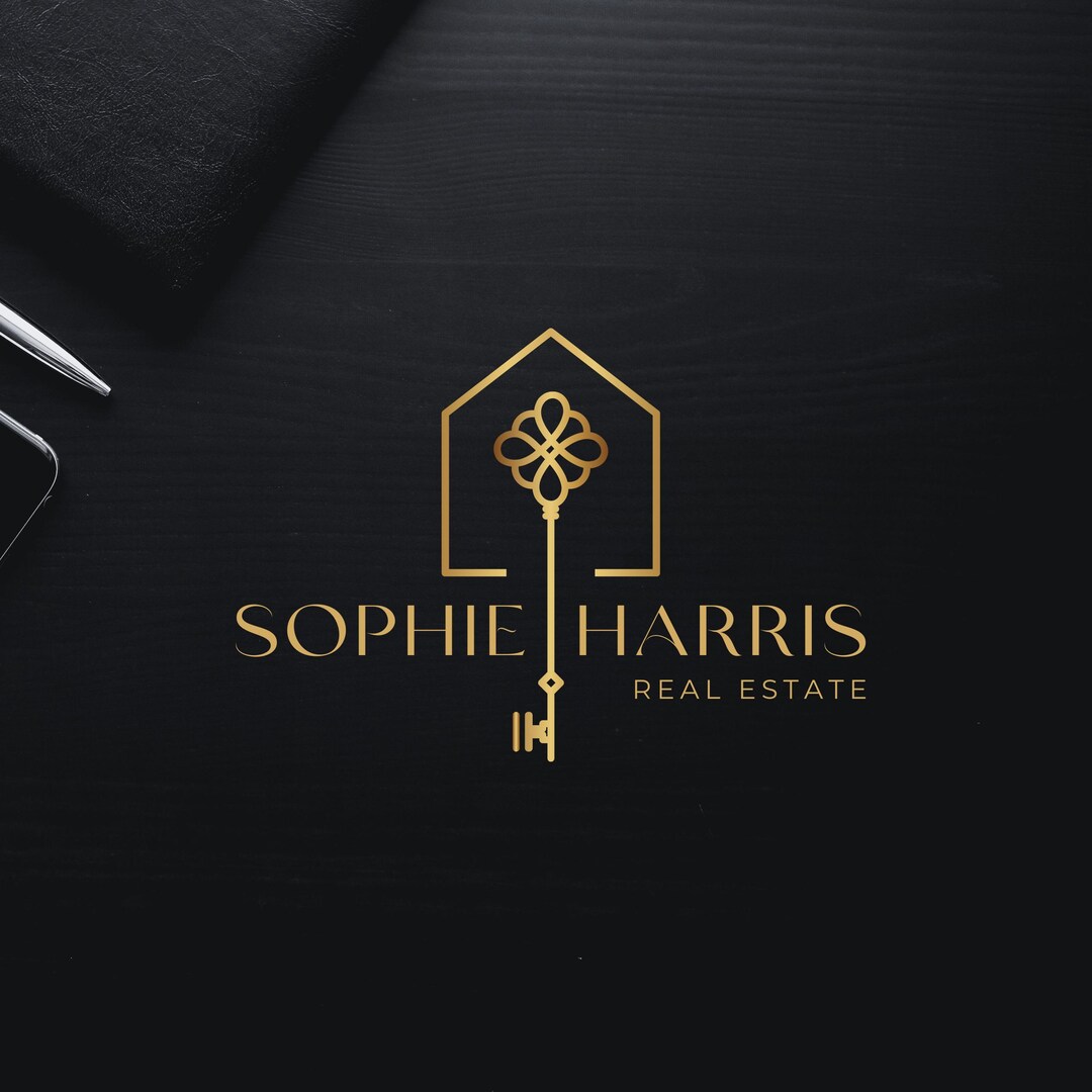 Real Estate Premade Logo, Golden Key Logo, Realtor Personalized ...