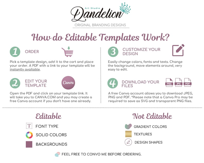 DIY Editable Logo Design Template Nature and Beauty DIY - Etsy