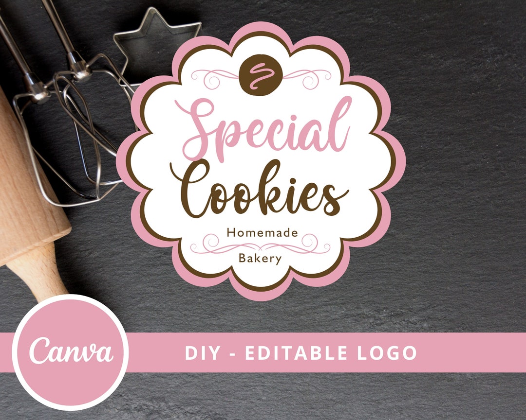Cookie Logo Template - Editable Logo Design - Canva Logo - DIY Template ...