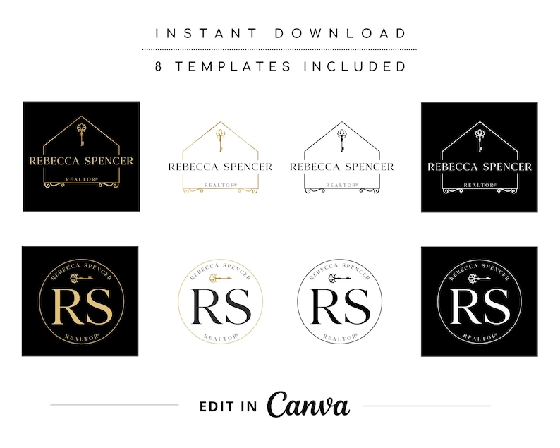 Editable Realtor Logo Design DIY Design Logo Canva Template - Etsy