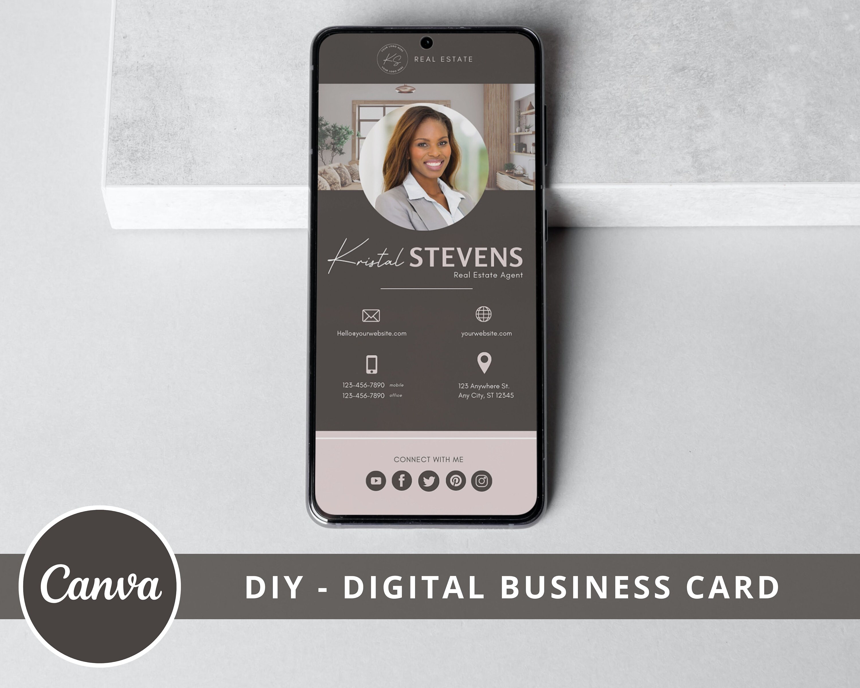 Editable Virtual Business Card Digital Business Card for Real - Etsy
