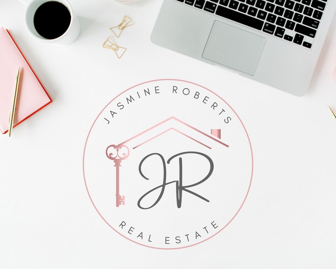 Rose Gold REAL ESTATE LOGO - Broker Premade Logo Designs, Submark and ...