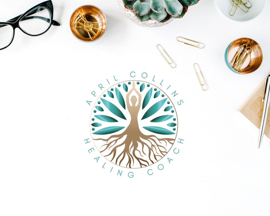 Premade Logo Design Tree of Life Spiritual Green Teal - Etsy
