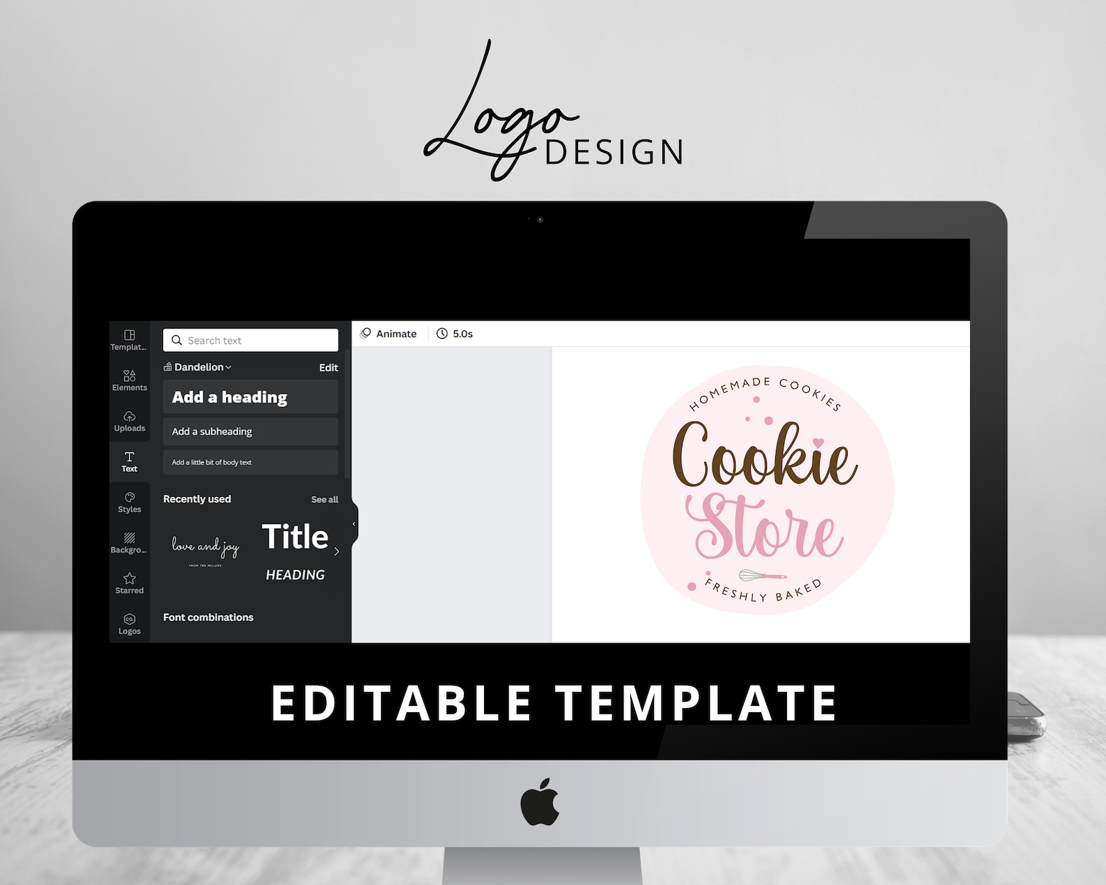 Editable Logo Design - Cookie Store Logo, Handmade Cookies, DIY Edit ...