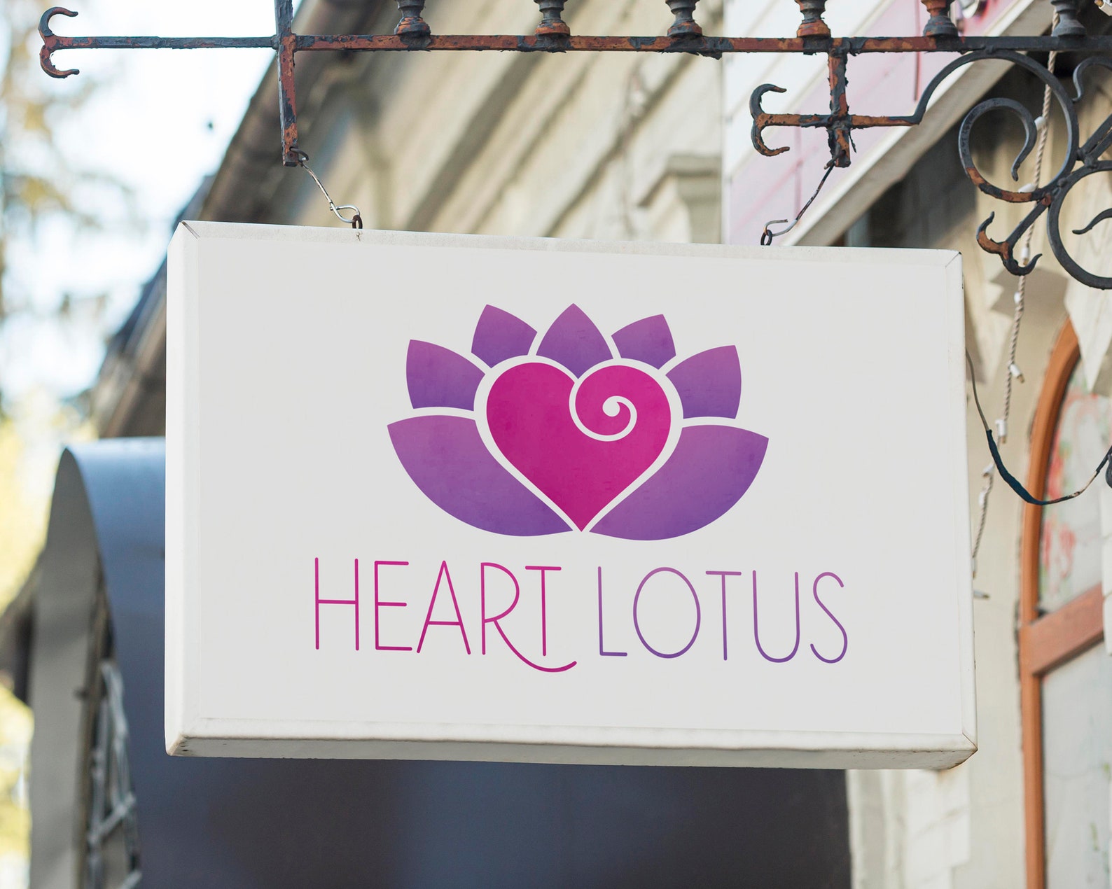 Heart Lotus Logo Design Lotus Logo Coaching Logo Premade - Etsy