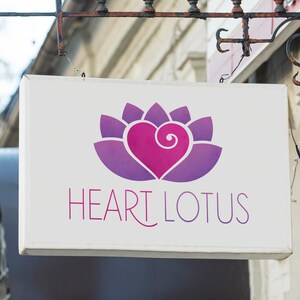 Heart Lotus Logo Design, Lotus Logo, Coaching Logo, Premade Logo ...