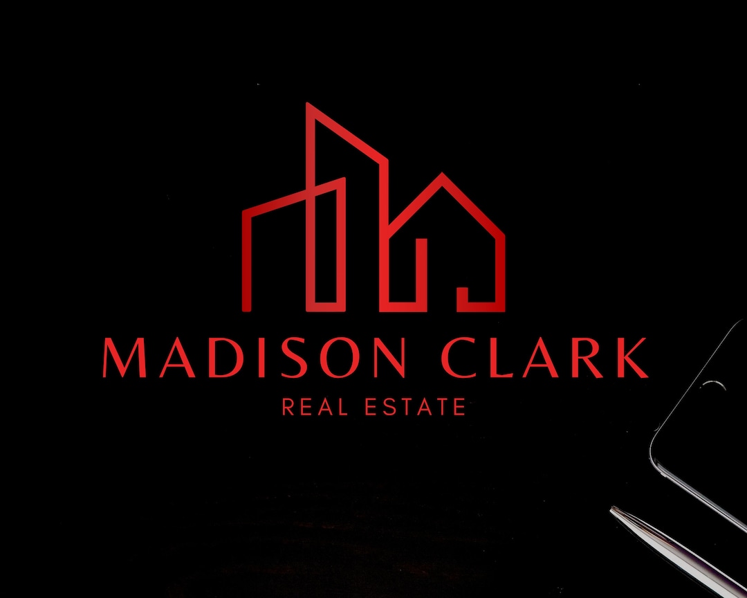 Premade Logo Design for REAL ESTATE Agents, Red and Black Modern Logo ...