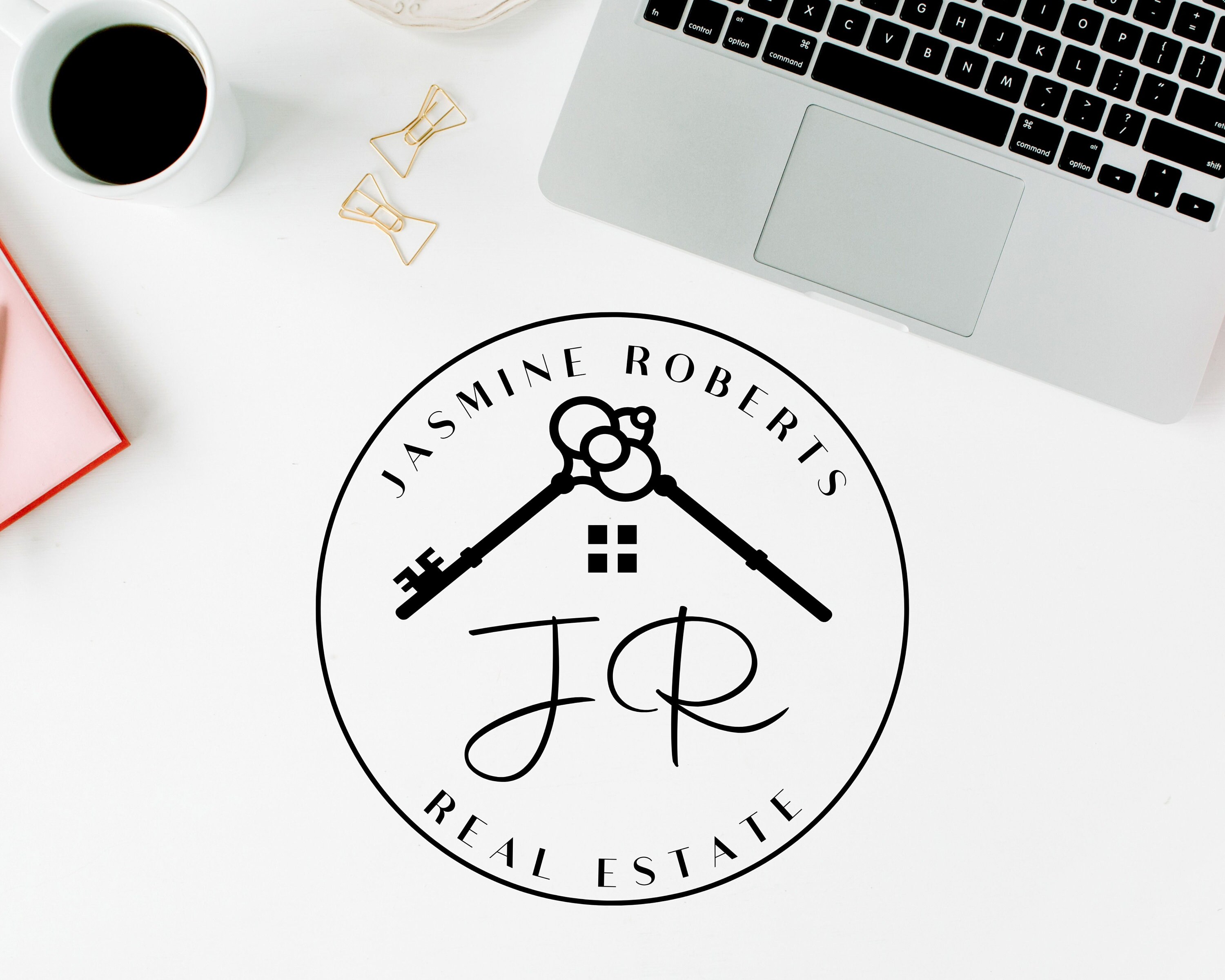 Real Estate Rose Gold Premade Logo Design Full Set: Logo - Etsy