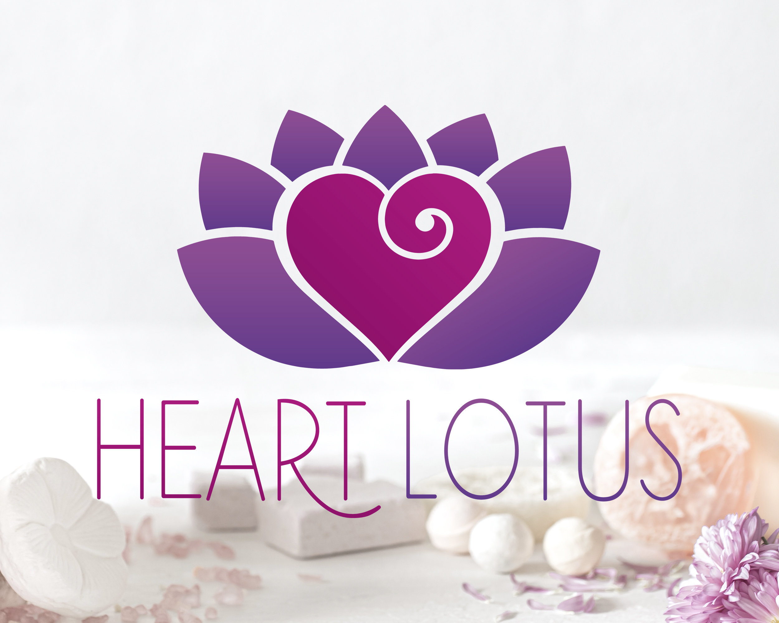 Heart Lotus Logo Design Lotus Logo Coaching Logo Premade - Etsy