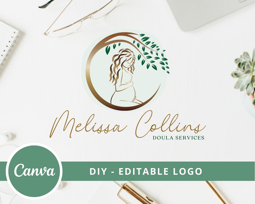 DIY Doula Logo Design, Nature Circle of Life, DIY Logo, Midwife Logo ...