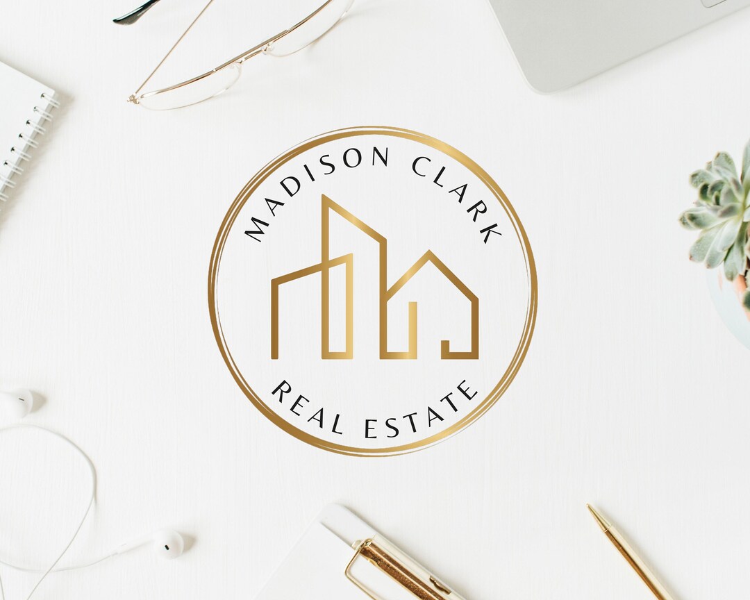 REAL ESTATE LOGO, Golden Logo Design for Brokers. I Will Personalize ...