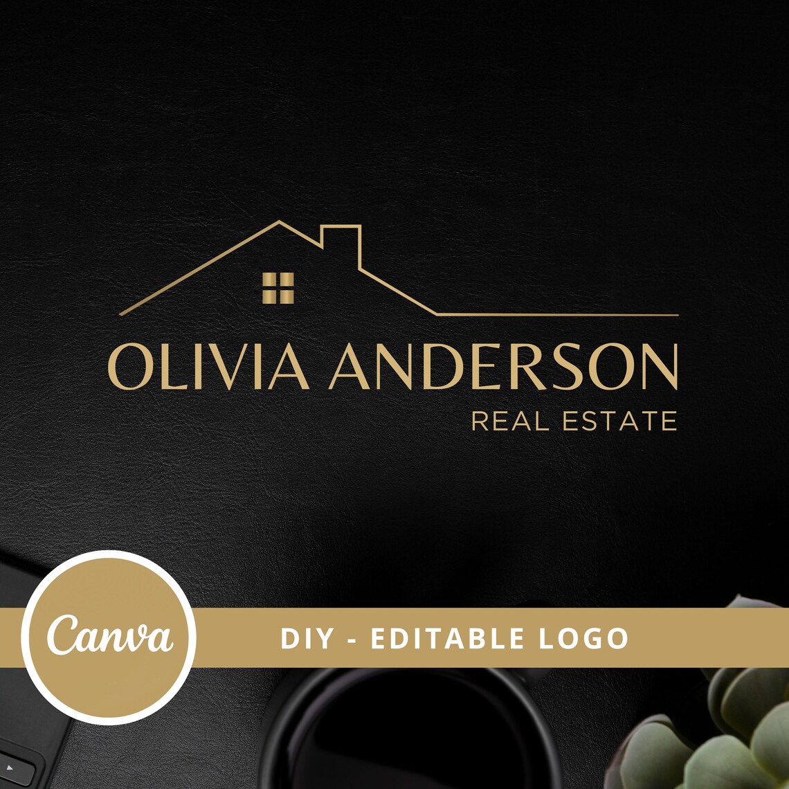 DIY Real Estate Logo, House Logo. Instant Access, Fully Editable Canva ...