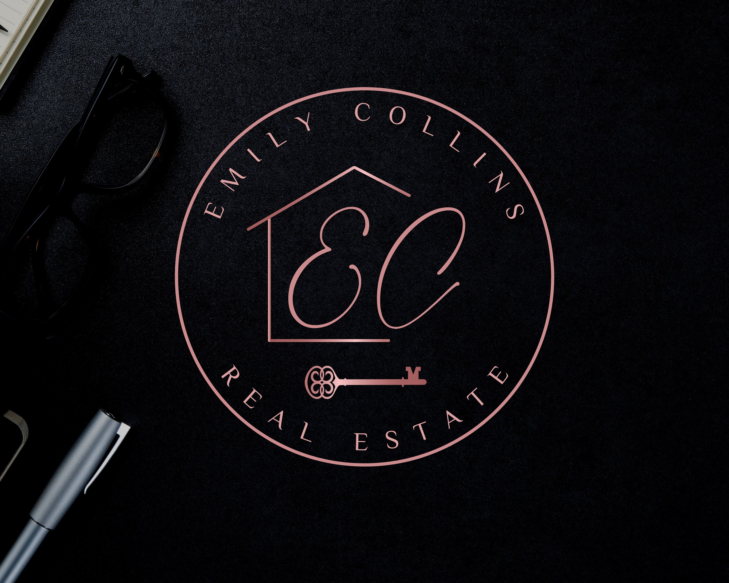 Real Estate Rose Gold Logo Design Main Logo Submark Logo | Etsy