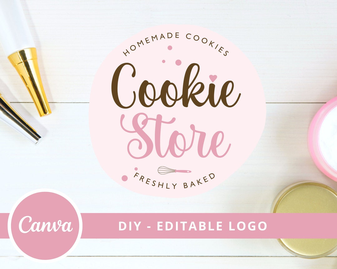 Editable Logo Design - Cookie Store Logo, Handmade Cookies, DIY Edit ...