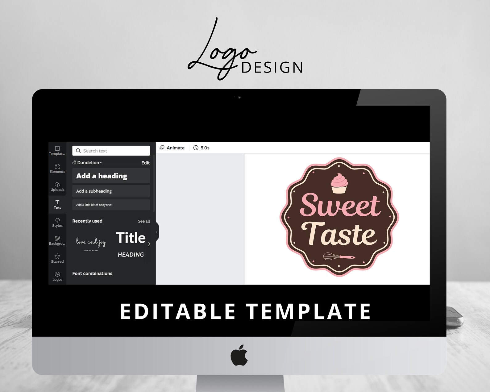 Editable Logo Design DIY Edit Yourself Template Made in | Etsy