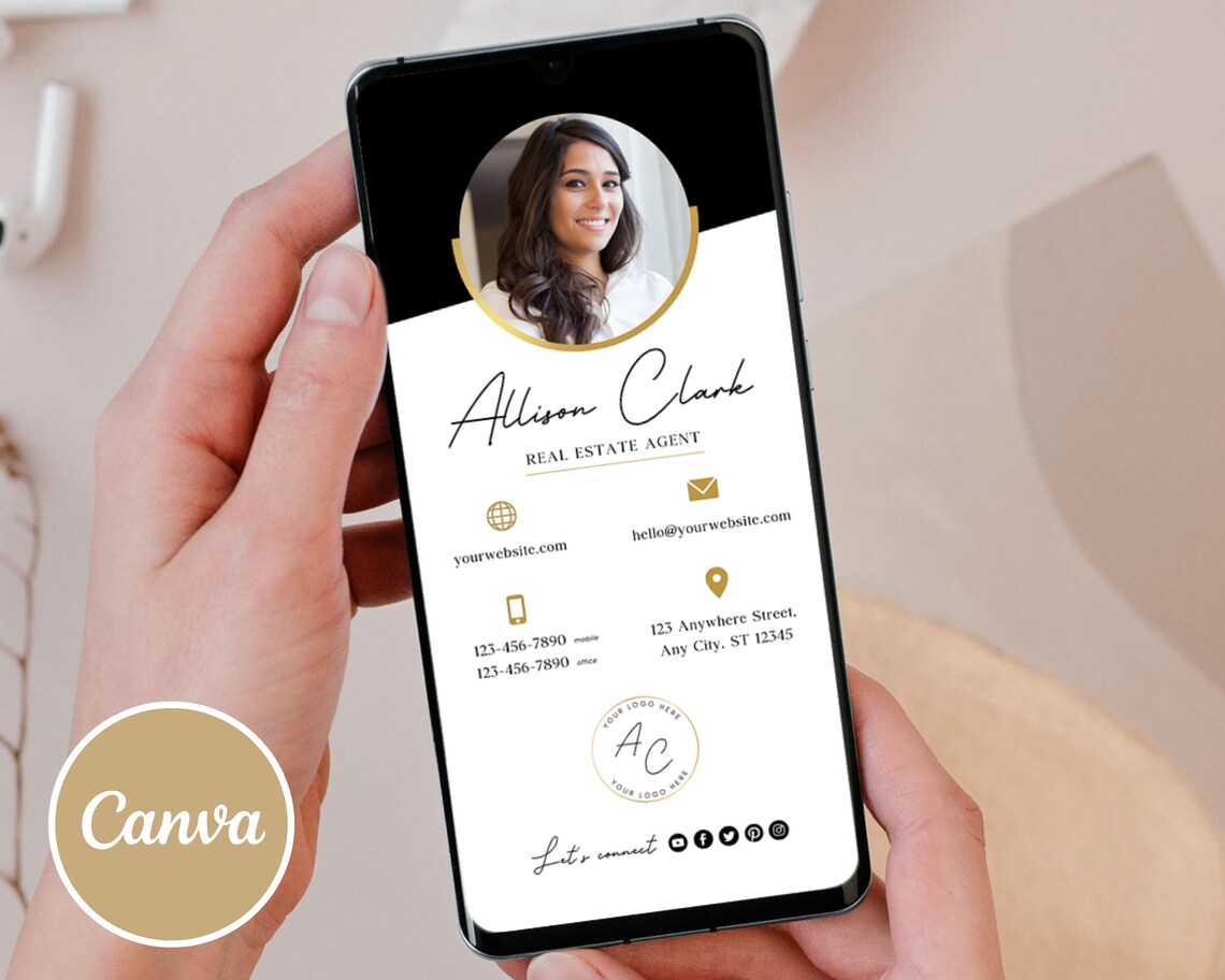 Editable Virtual Business Card Digital Business Card for Real | Etsy