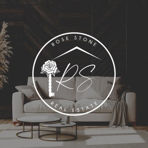 Real Estate Logo Design, Rose Gold Logos, Flower Logo, House Logo ...