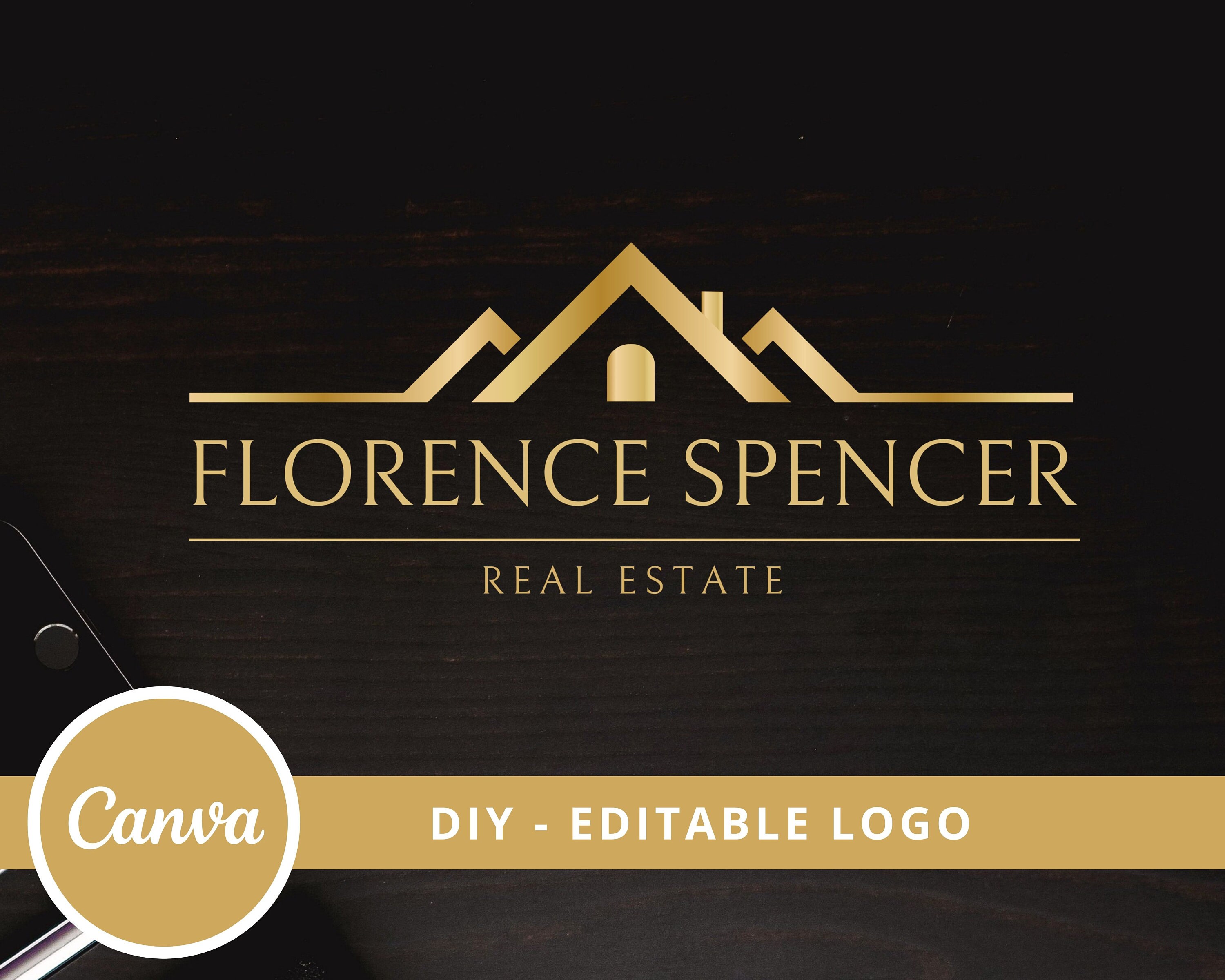 Editable Real Estate Logo Design DIY Design Canva Template | Etsy