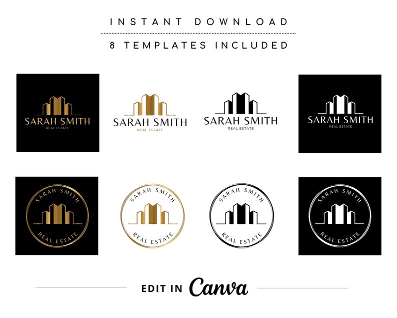 Editable Real Estate Logo Design DIY Logo Modern Buildings - Etsy