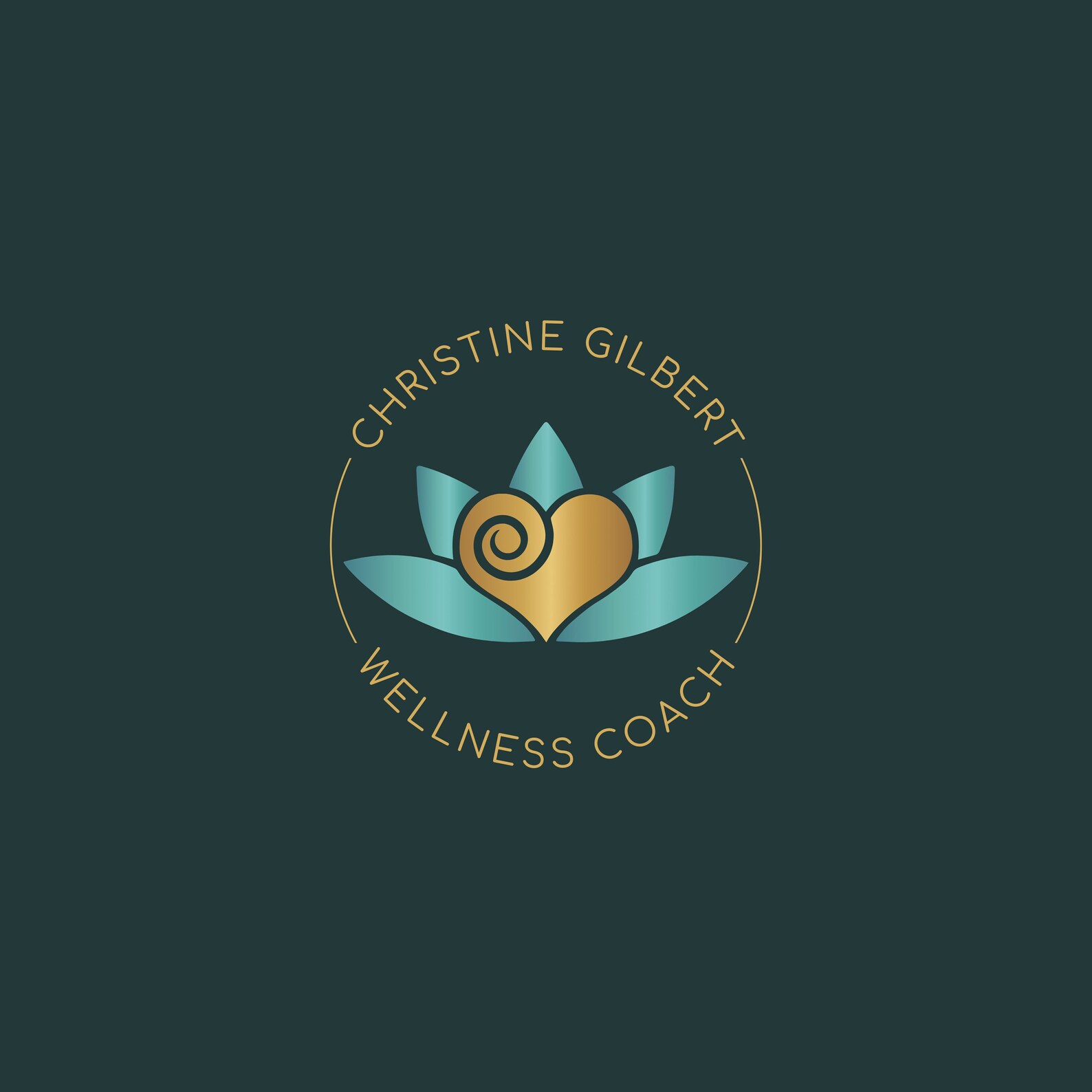 Yoga Logo Design, Wellness Life Coach Logo, Lotus Logo, Teal Green ...