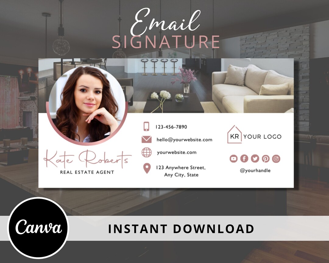 DIY Email Footer Template - Editable Email Signature - Canva Template ...