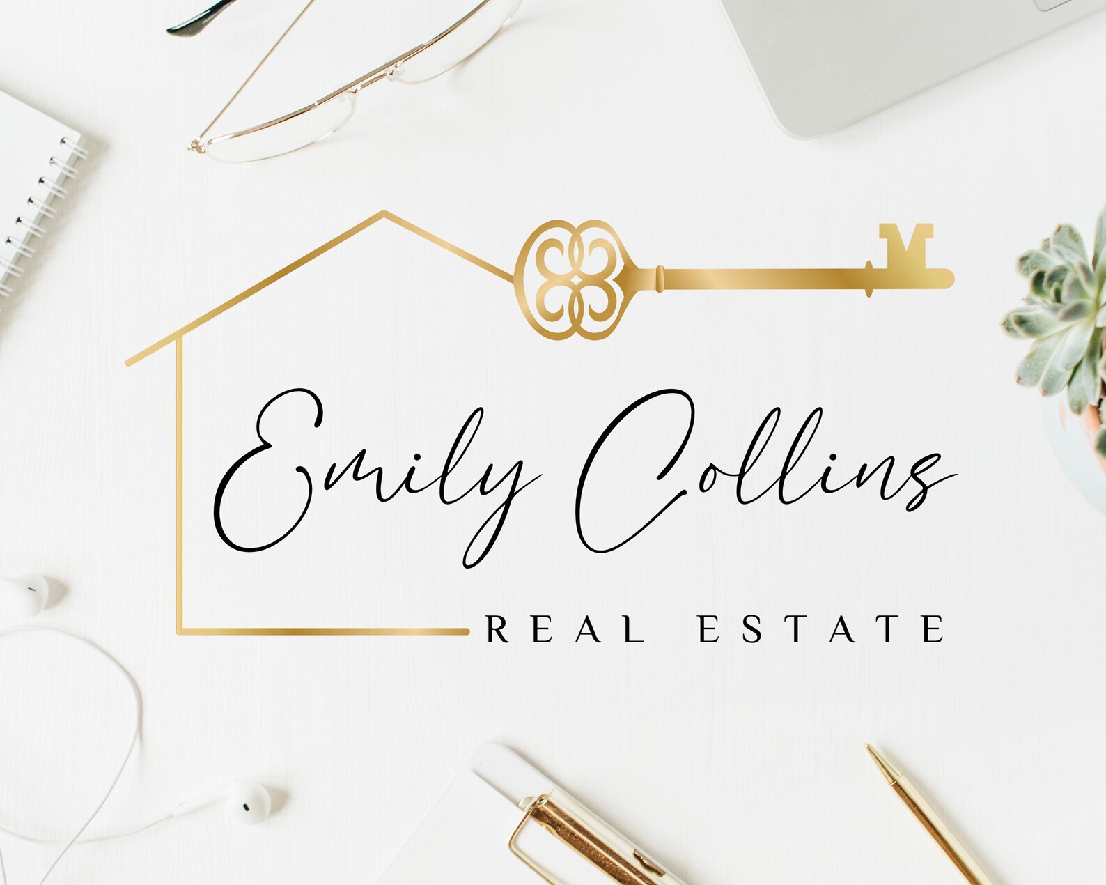 Premade Real Estate Logo Gold Realtor Logo Submark and | Etsy