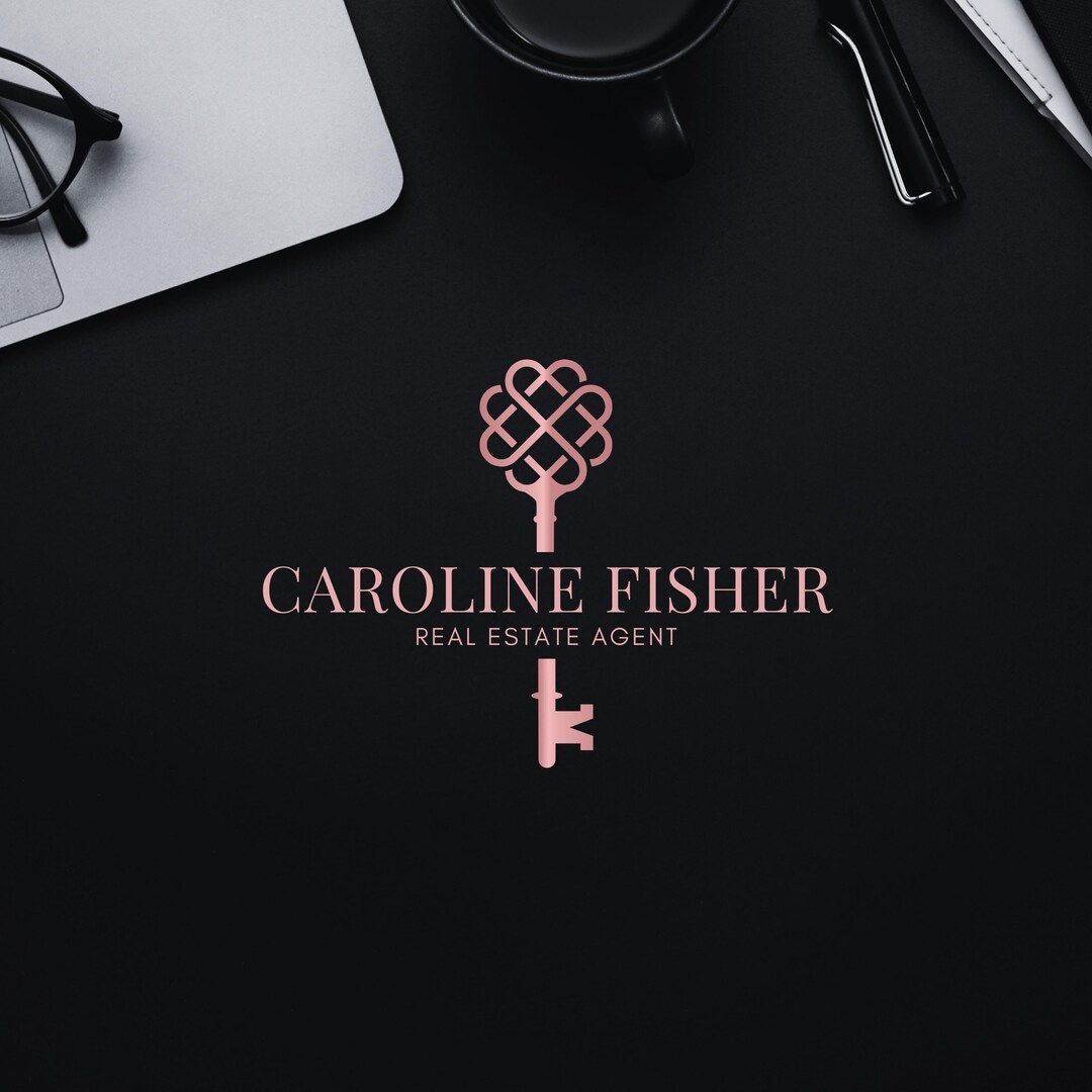 Real Estate Premade Logo, Luxury Gold Key Logo, Realtor Personalized ...