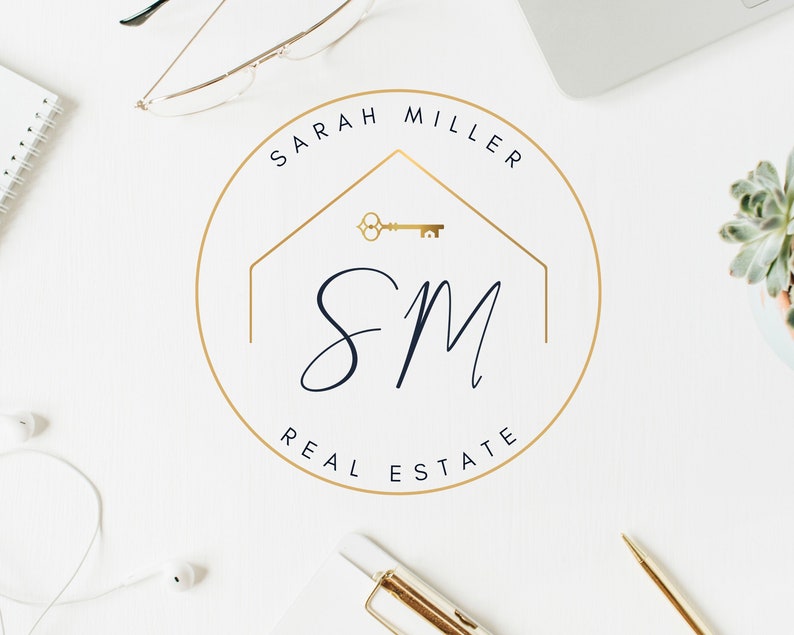 Premade Real Estate Golden Logo Main Logo Submark Logo and - Etsy