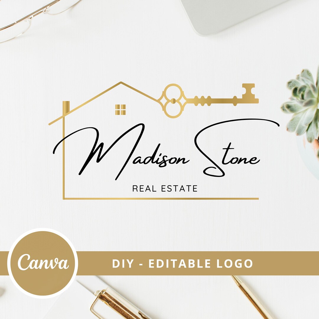 DIY Real Estate Logo Design, Editable Realtor Logo Template, House and ...