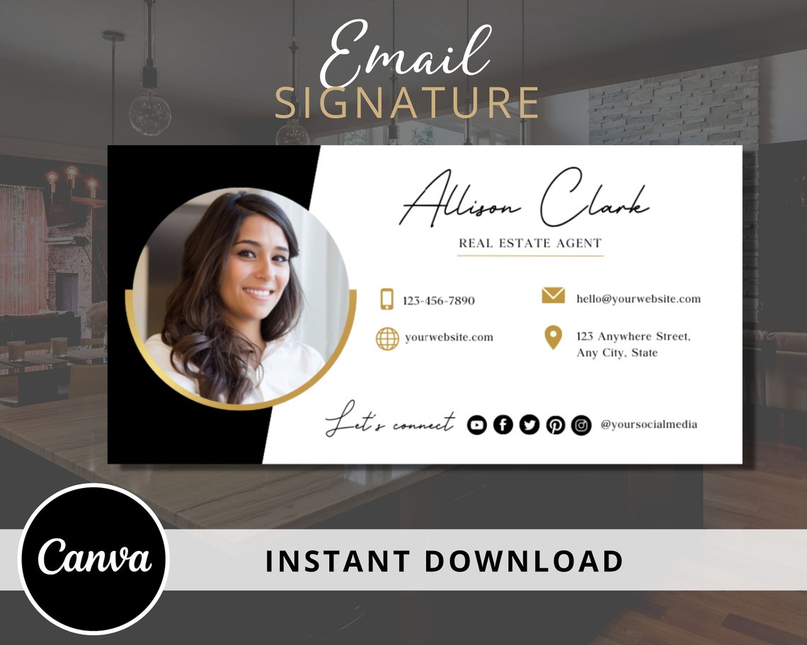 DIY Email Signature Template for Real Estate Agents, Email Footer ...