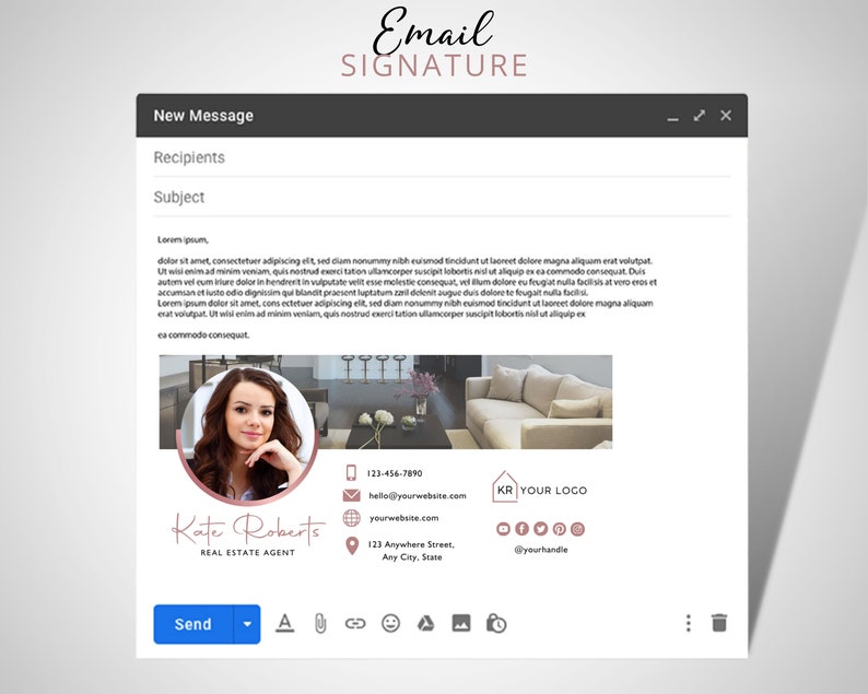 DIY Email Footer Template Editable Email Signature Canva - Etsy