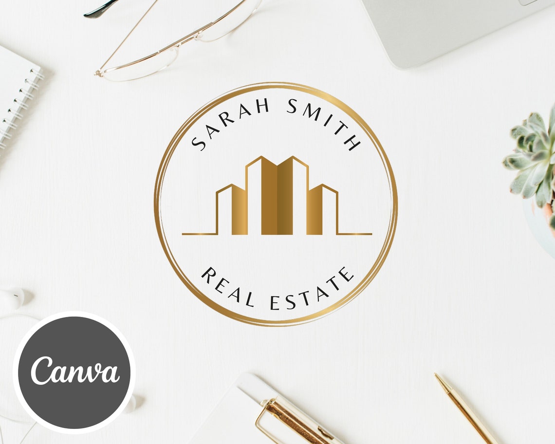 Editable Real Estate Logo Design DIY Logo Modern Buildings - Etsy