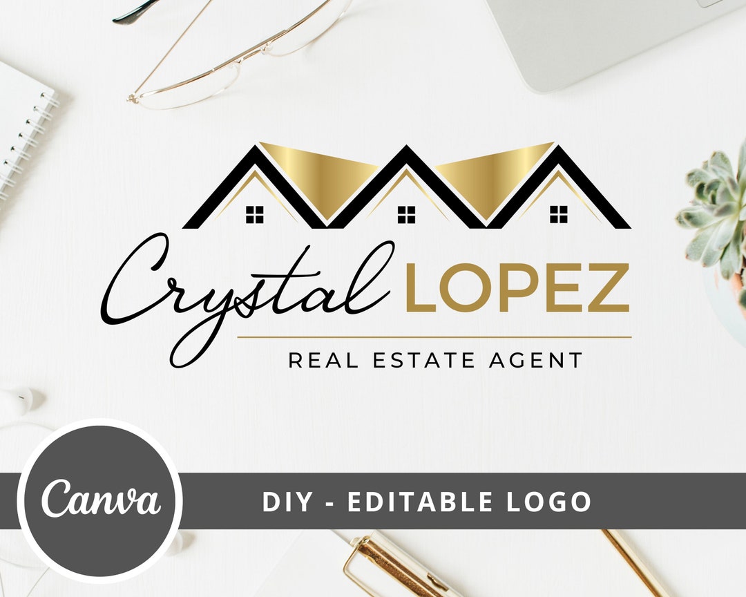 DIY Editable Real Estate Logo Design, Canva Logo Template, Realtor Logo ...