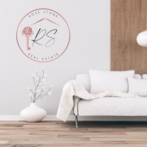 Real Estate Logo Design, Rose Gold Logos, Flower Logo, House Logo ...