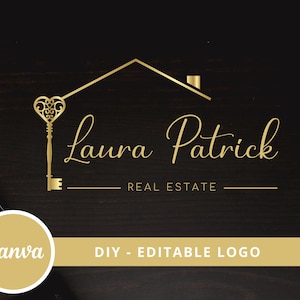 DIY Real Estate Logo Template, Fully Editable Logo, Classic Key Logo ...