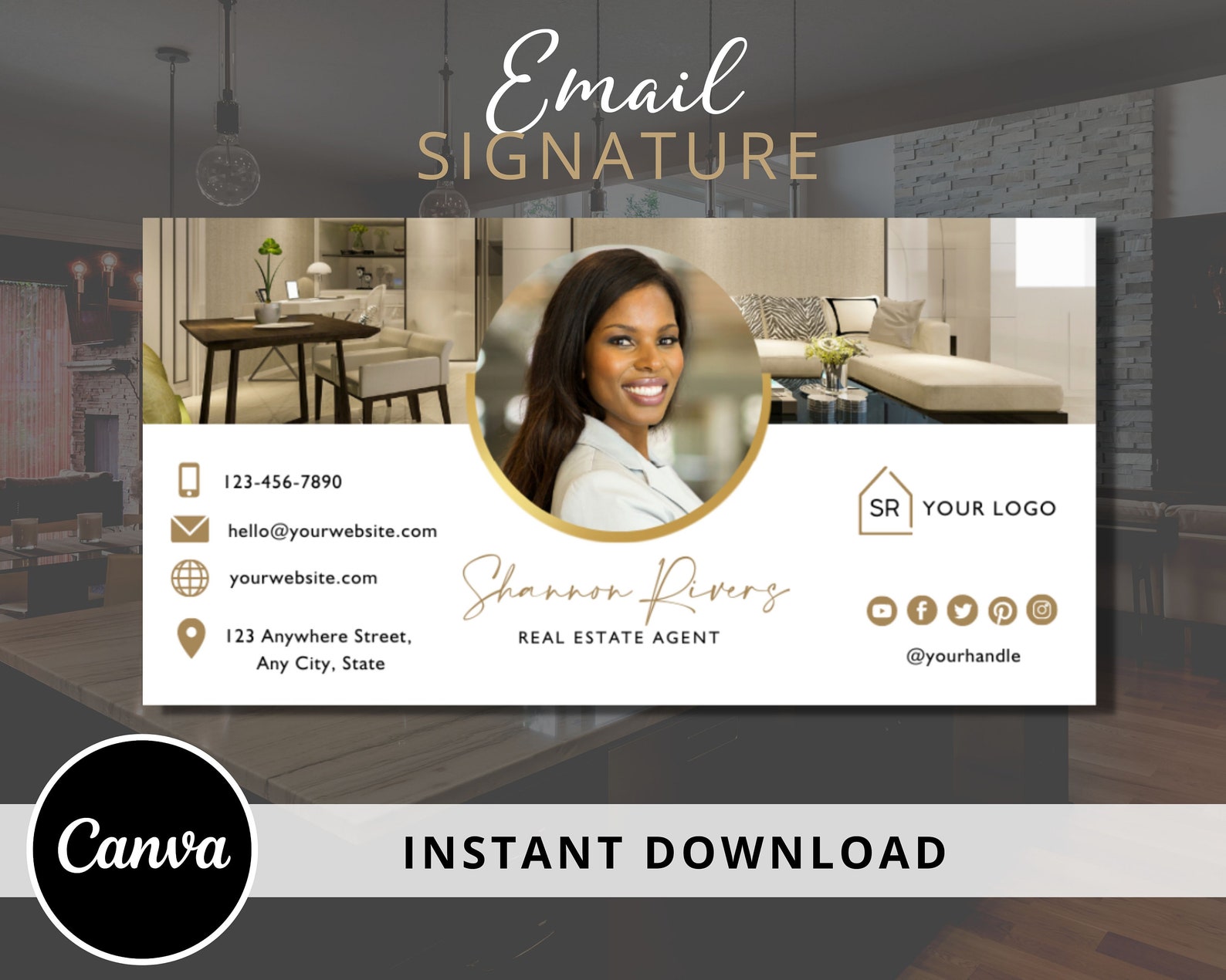DIY Email Signature Template for Real Estate Agents, Email Footer ...