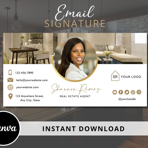 DIY Email Signature Template for Real Estate Agents Email - Etsy