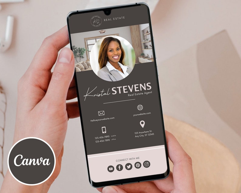 Editable Virtual Business Card Digital Business Card for Real - Etsy