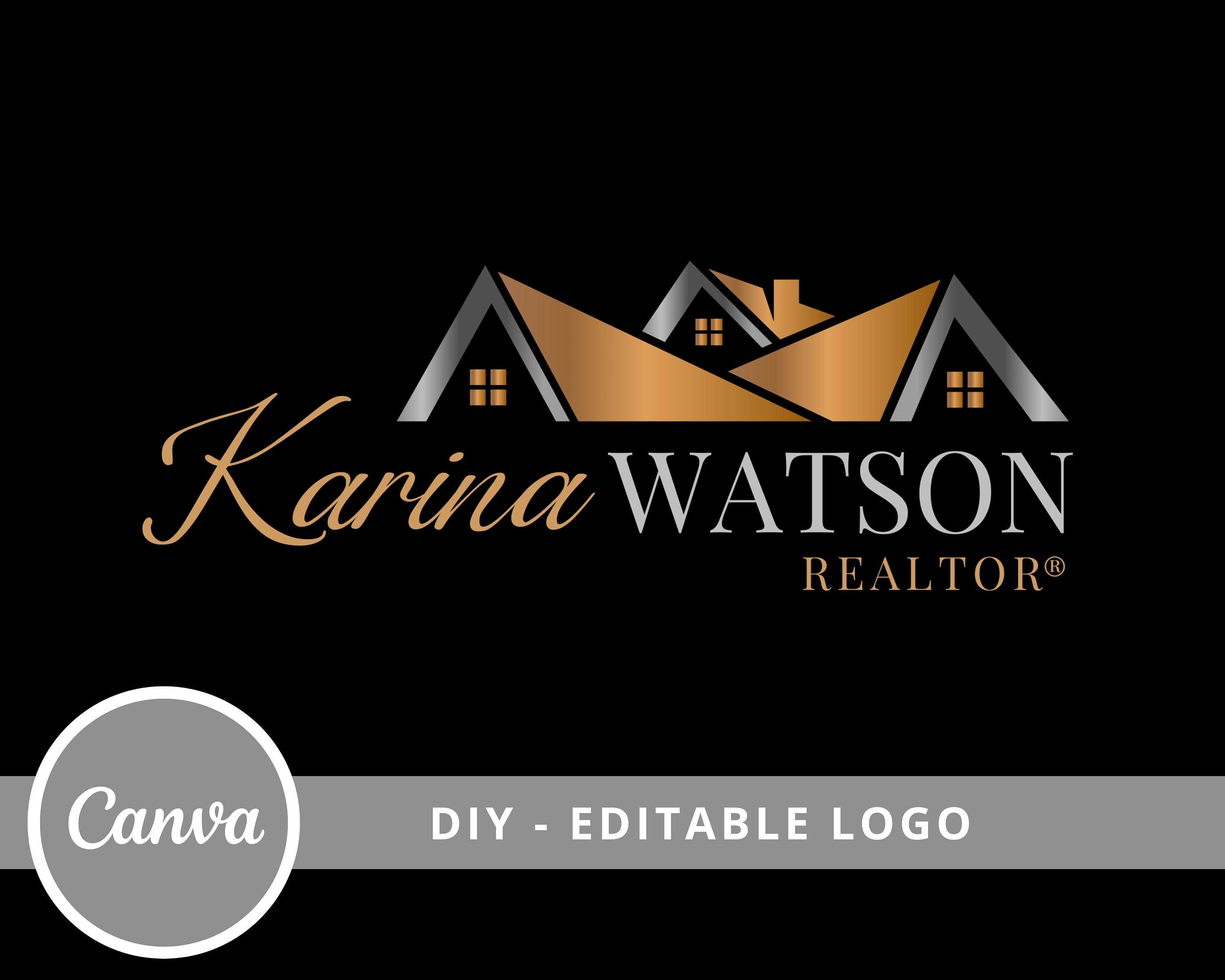 Editable Realtor Logo Design DIY Logo Canva Template Real - Etsy Australia