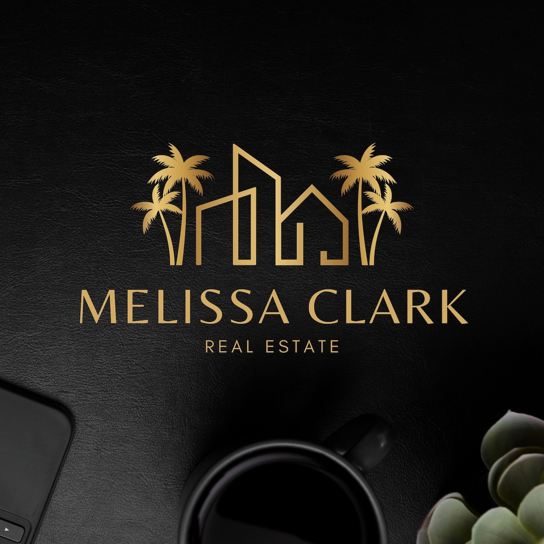 Real Estate Logo Palm Tree, Real Estate Agent Logo, Realtor Premade ...