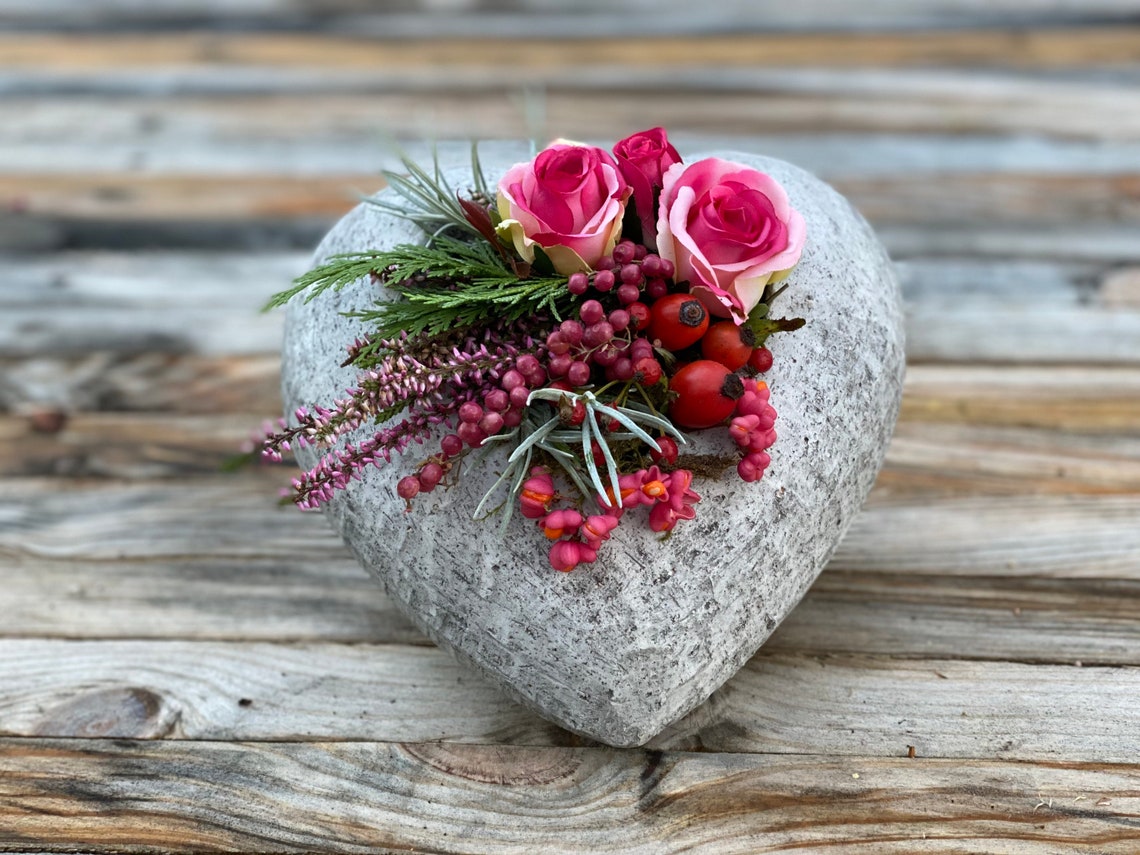 Grabgesteck Pink Heart - Etsy.de
