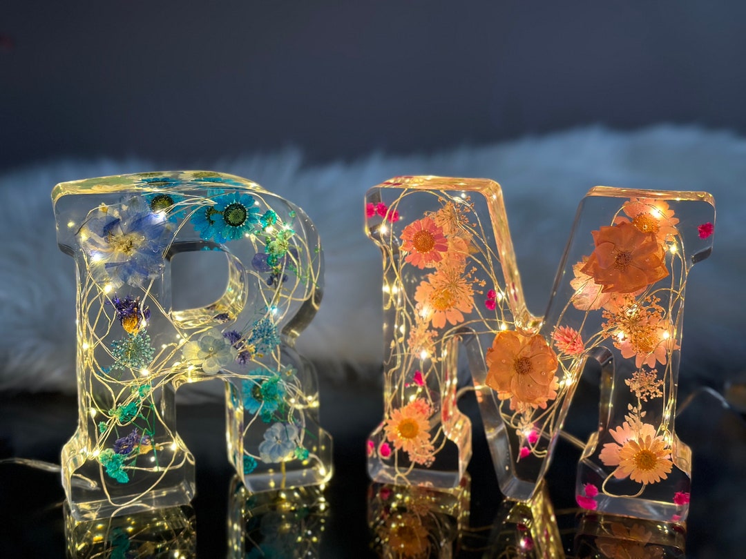 Epoxy Resin Letter With Fairy Lights Epoxy Resin Gift - Etsy