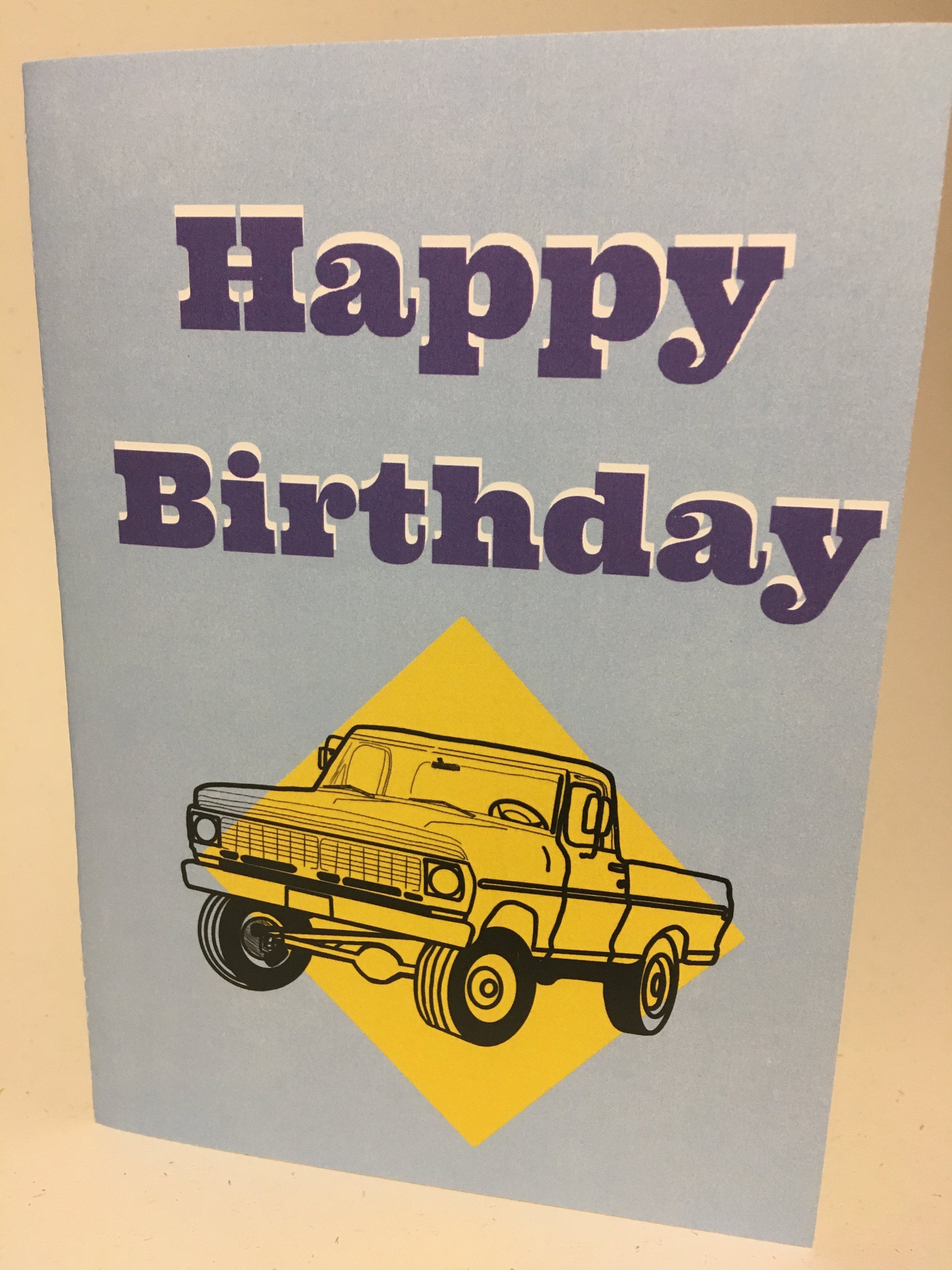 Classic Truck Happy Birthday Printable Greeting Card | Etsy