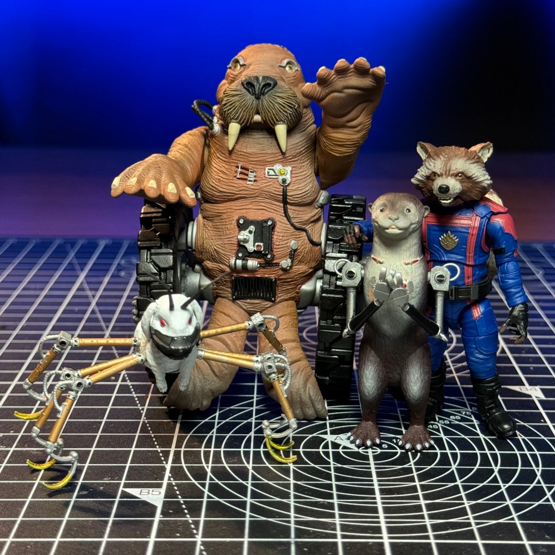 Custom GOTG VOL. 3 Teefs, Lyla and Floor Figurines Marvel Legends Scale ...