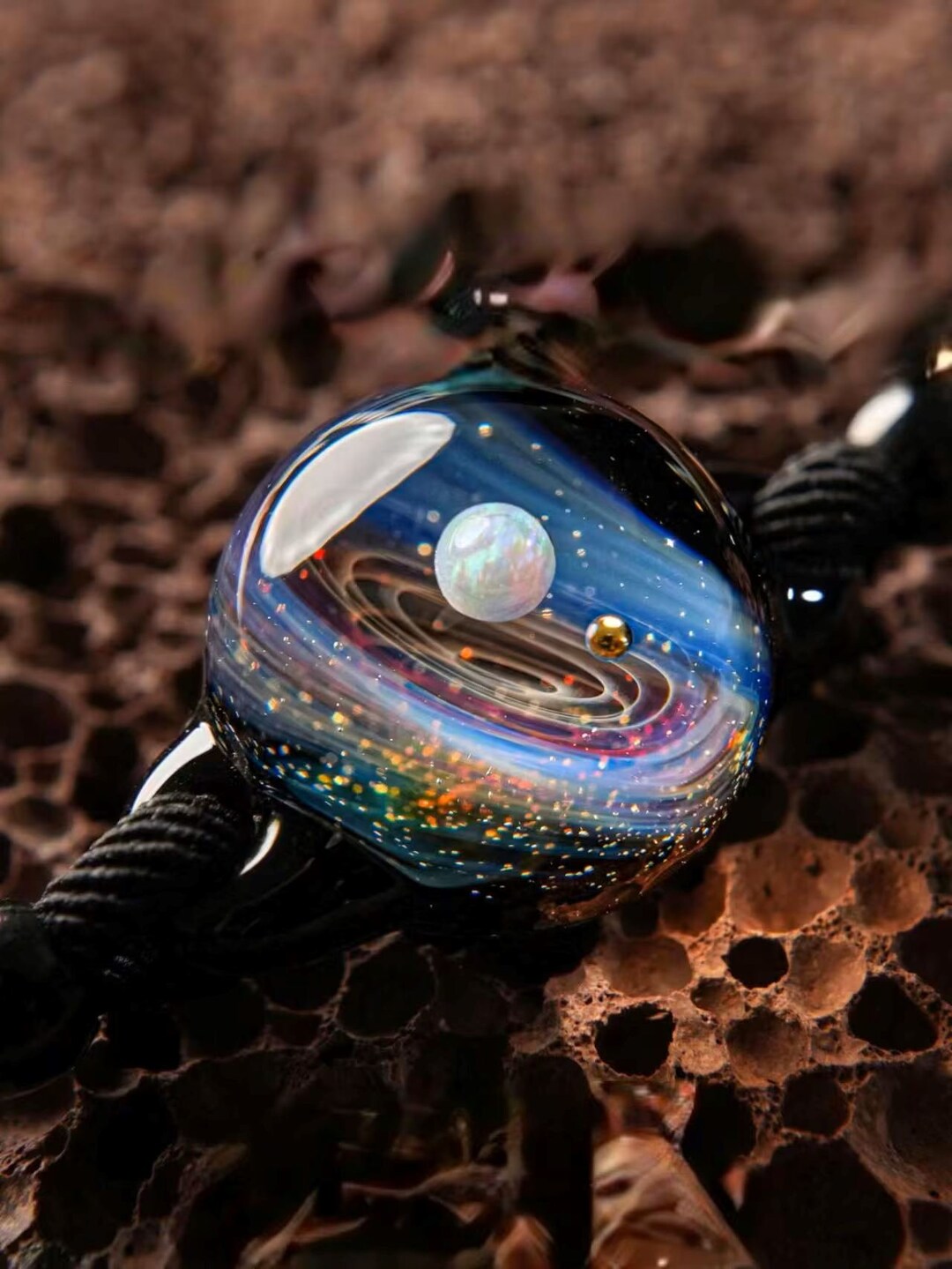 Handcrafted Galaxy Glass Orb Bracelet | Cosmic Jewelry Unique Nebula ...