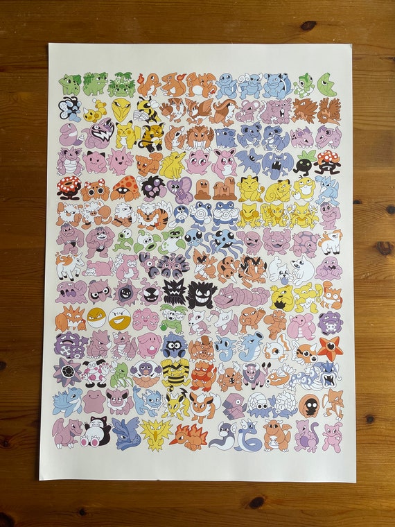 Original 151 Pokemon Plakat