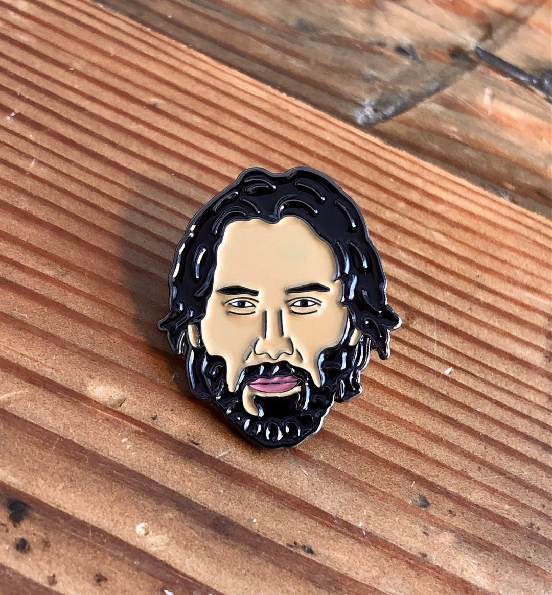 Keanu Reeves Face Enamel Pin With Rubber Backing - Etsy