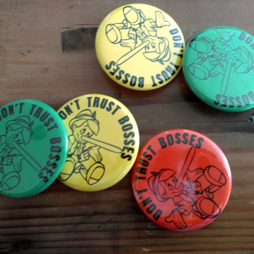 Don't Trust Bosses Pin and Magnet - Etsy